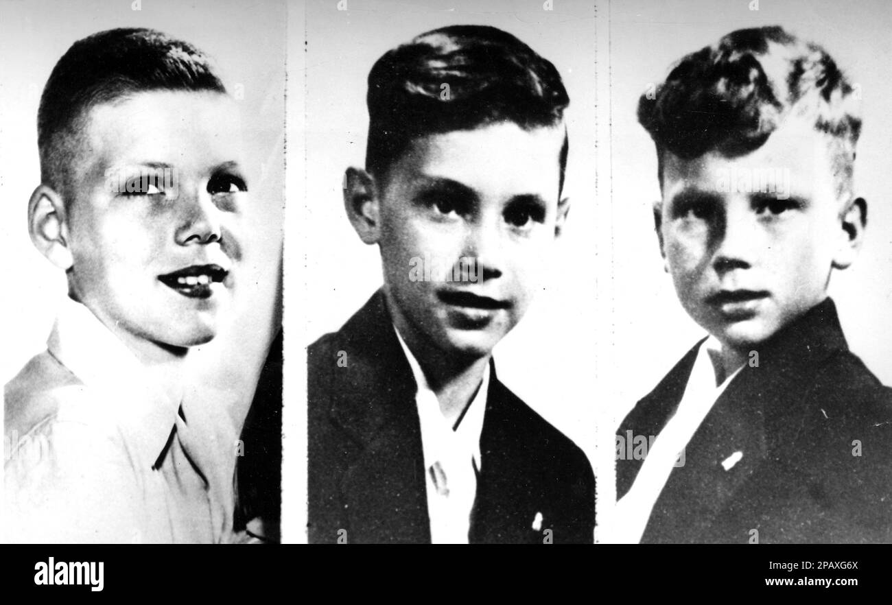 ** FILE ** This 1955 file photo shows Robert Peterson,14,left;John ...