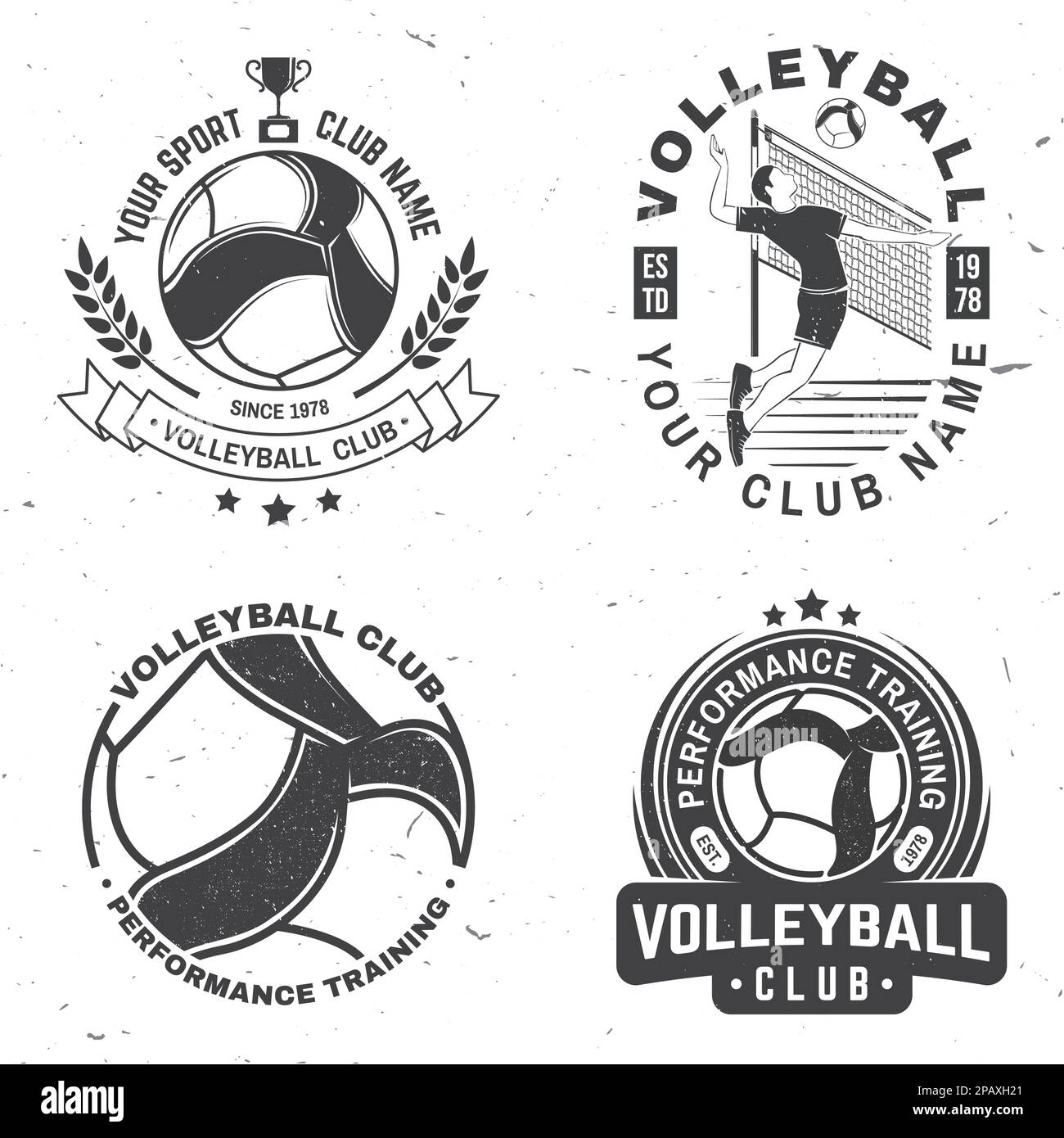 Set of Volleyball club badge, logo design. Vector illustration. For ...