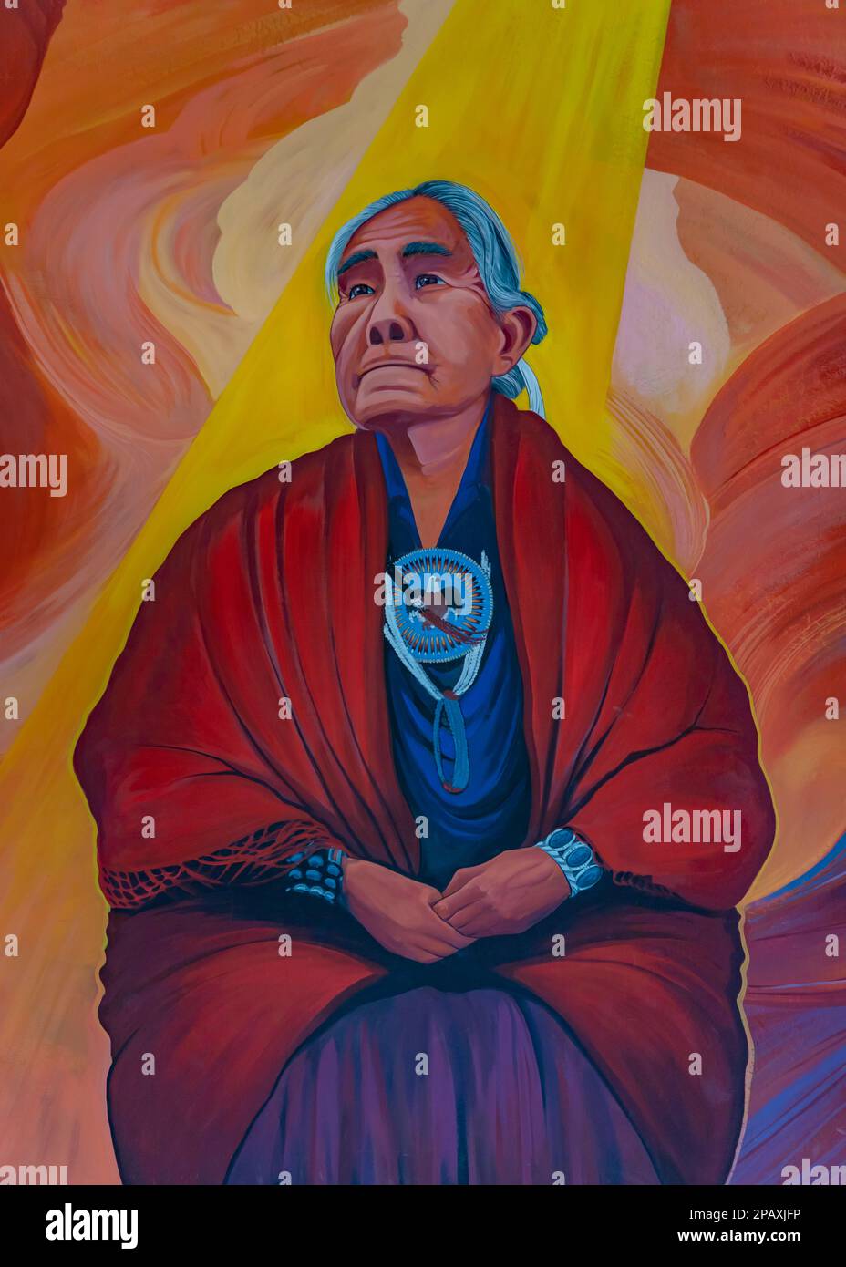 A picture of the painting of a Navajo woman inside the Dixie's Lower ...