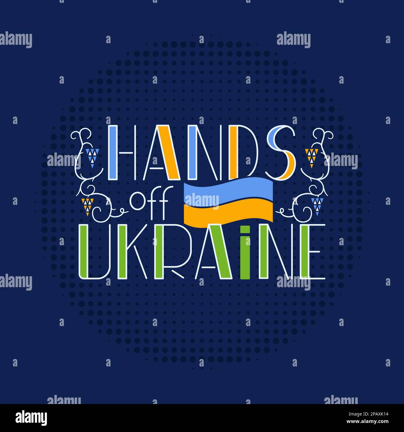 I love Ukraine badge design with Ukrainian ornaments and quote - hands ...