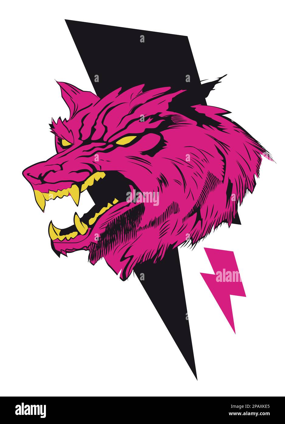 Pink And White Wolf