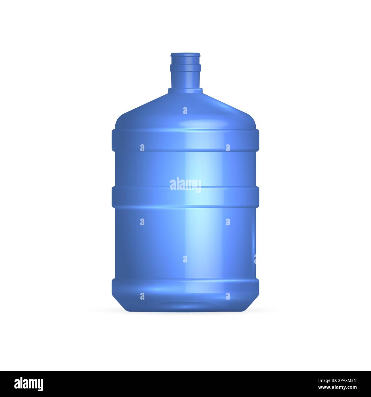 Water storage bottle isolated on white background. Front view, 3D ...