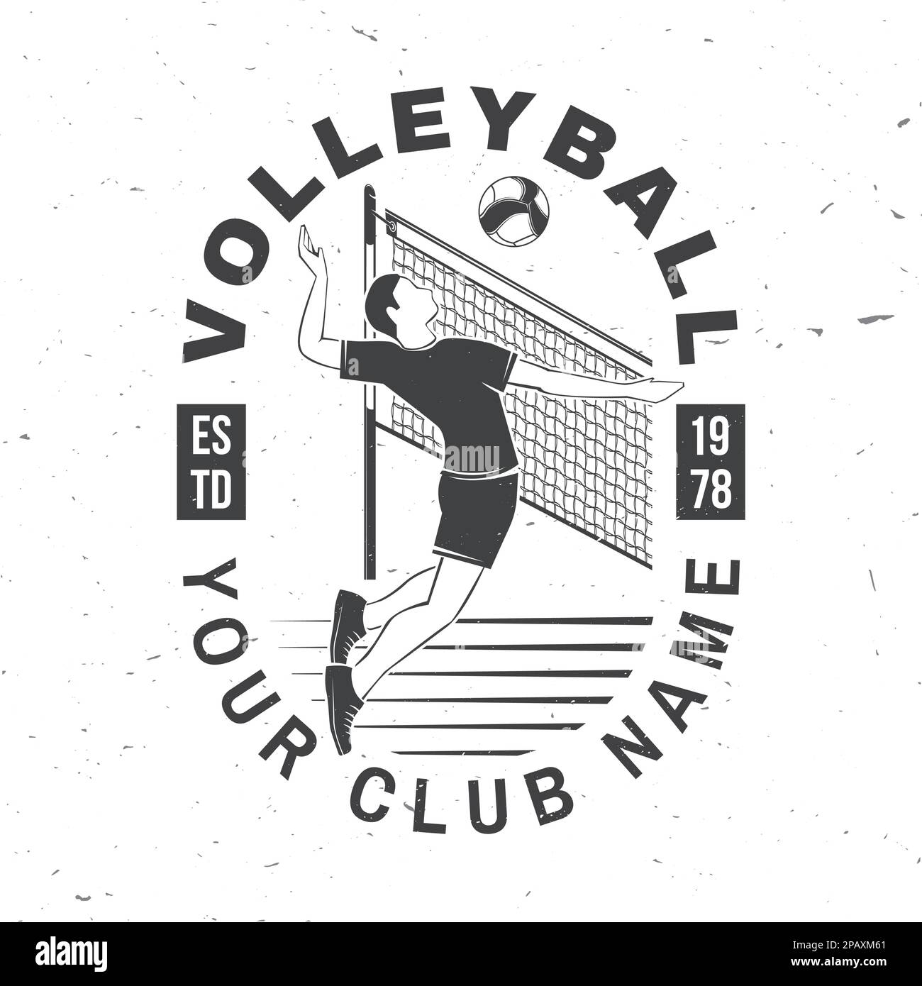 Volleyball club badge design. Vector illustration. For college league ...