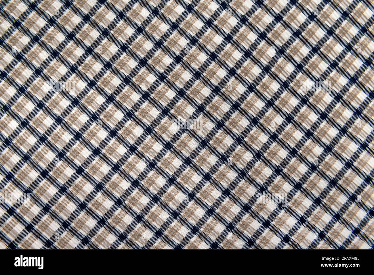 Plaid material. Texture or background of checkered fabric. Canvas ...