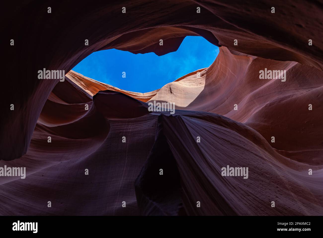 A picture of the rock formations of the Lower Antelope Canyon Stock ...