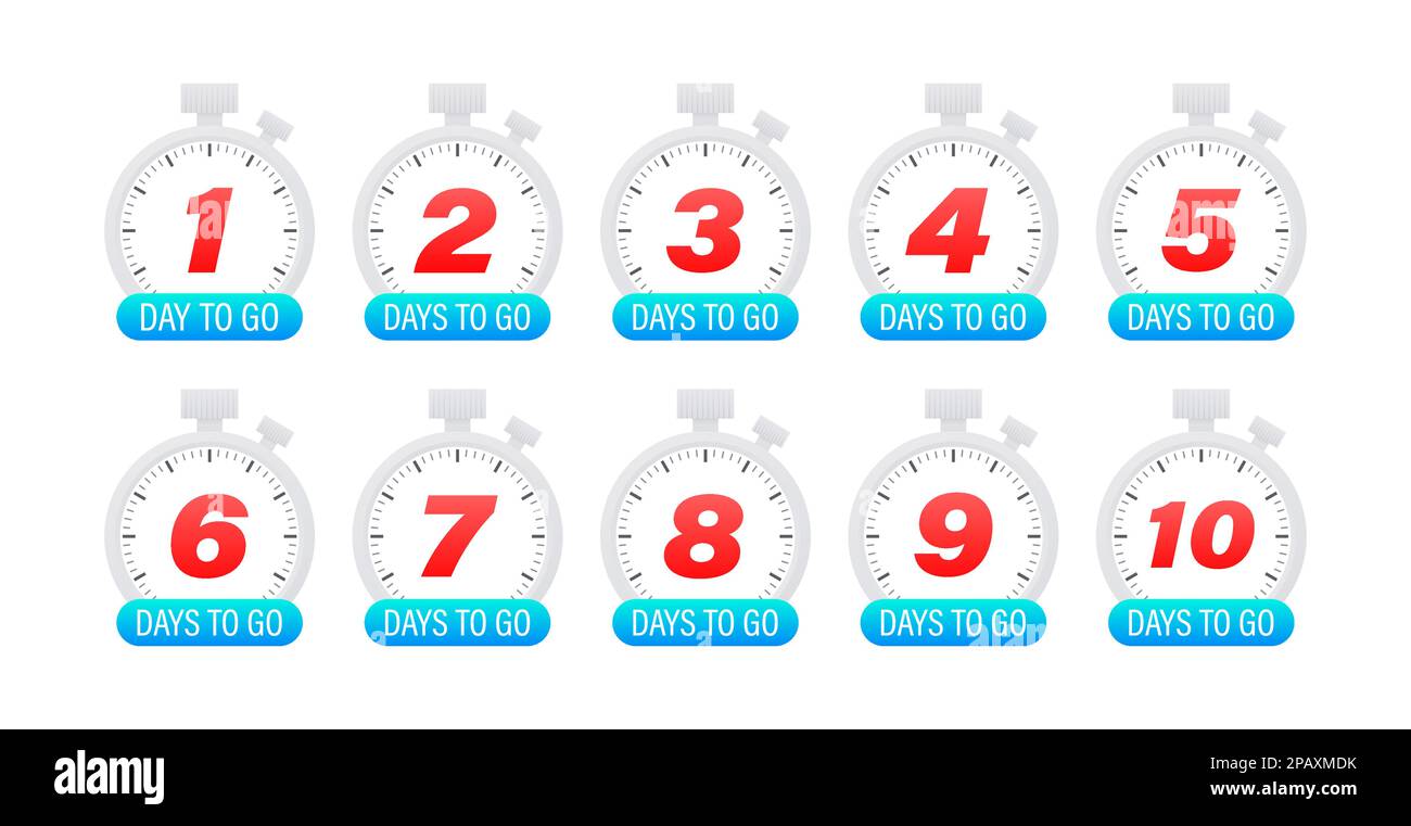 Days number left badges Cut Out Stock Images & Pictures - Alamy