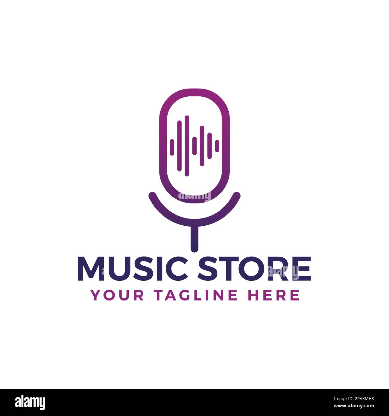 Music Vector Logo Template. Music Store Emblem in colorful gradient ...