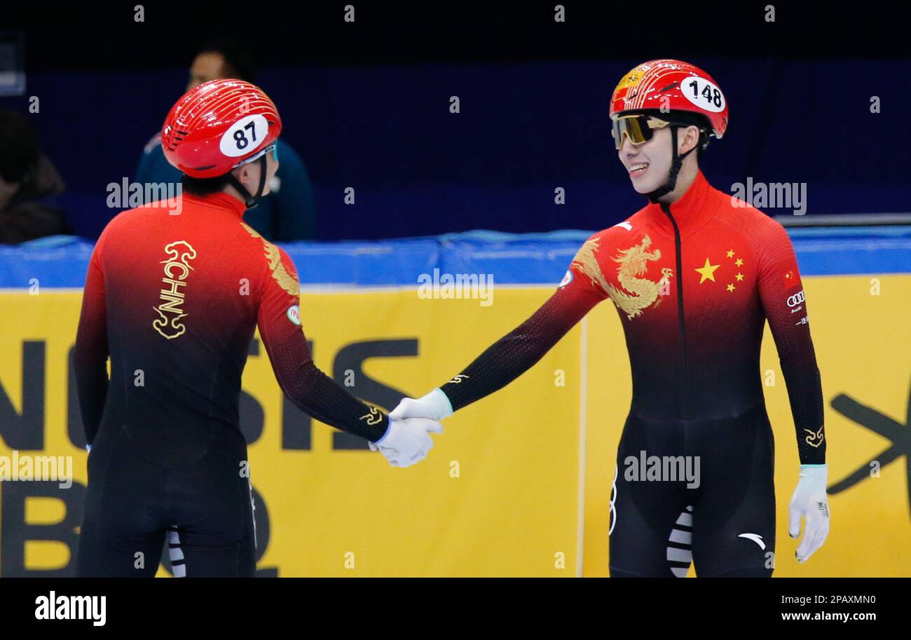 Seoul, South Korea. 12th Mar, 2023. Lin Xiaojun (R) and Li Wenlong of ...