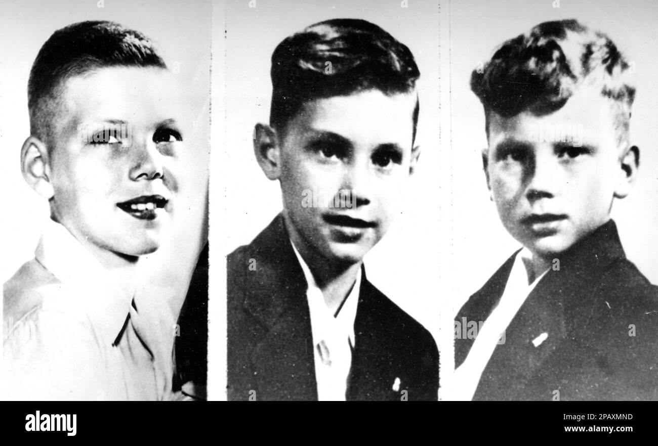 ** FILE ** This 1955 file photo shows Robert Peterson,14,left;John ...