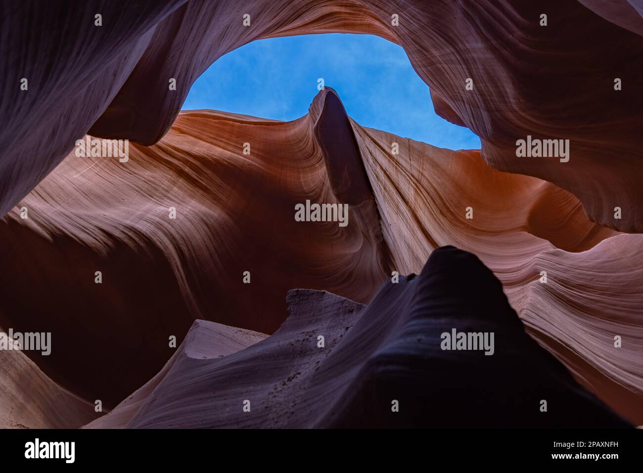 A picture of the rock formations of the Lower Antelope Canyon Stock ...