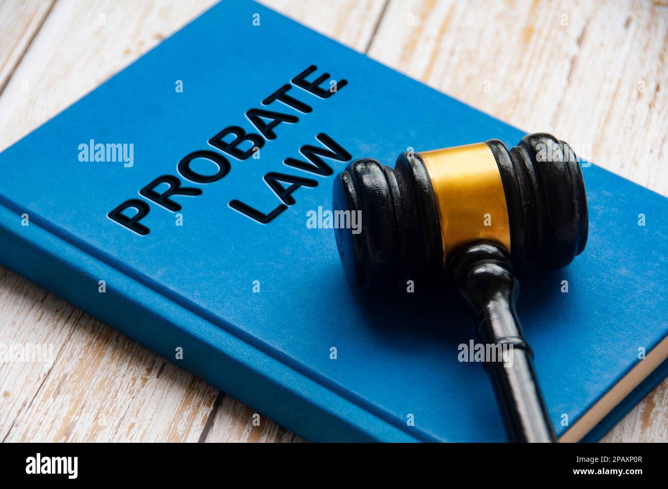 Probate law book with gavel on white background. Probate law concept ...