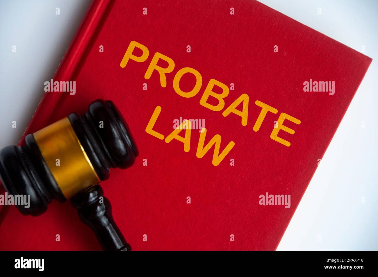 Probate law book with gavel on white background. Probate law concept ...