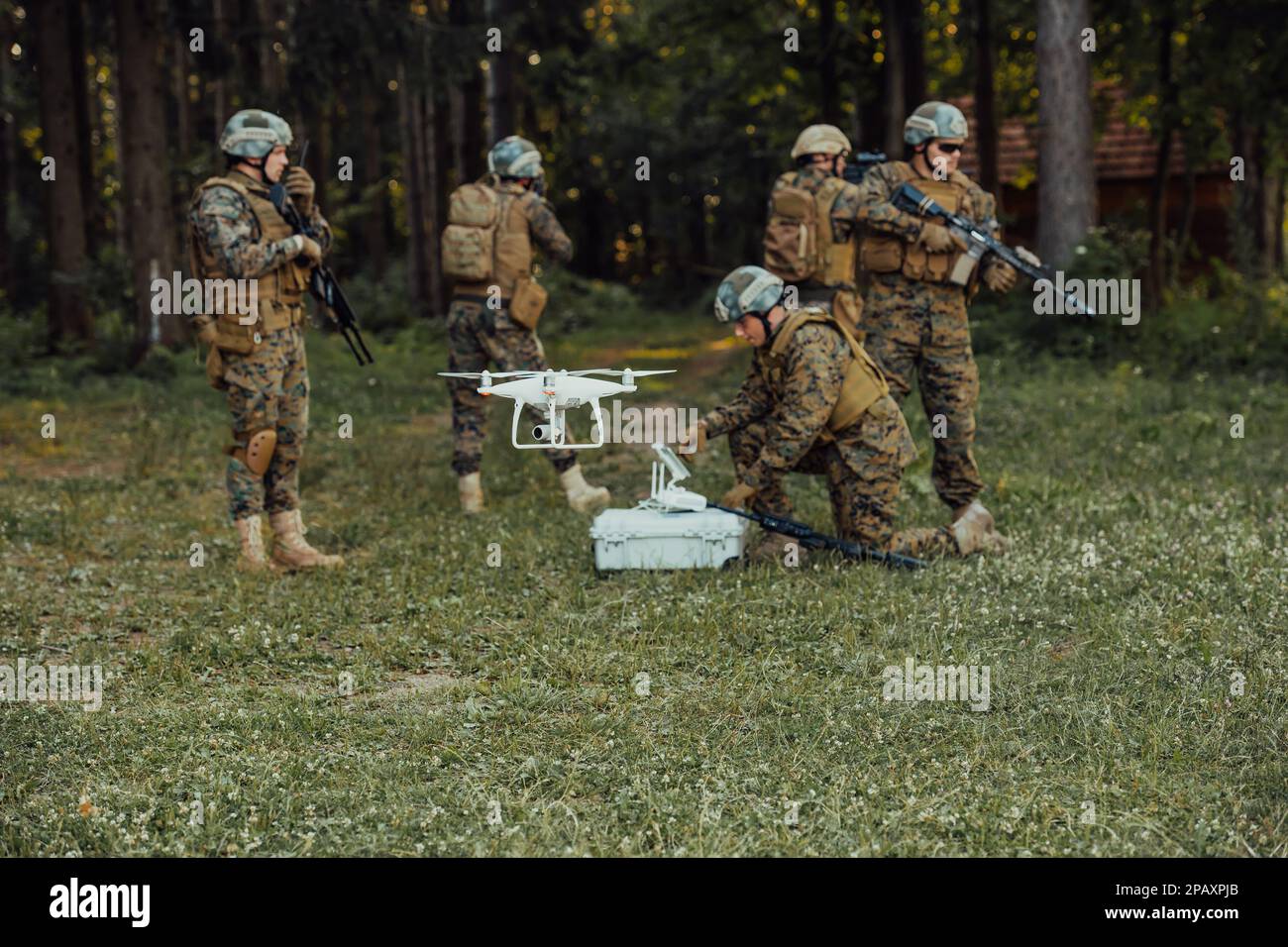 Modern Warfare Soldiers Squad are Using Drone for Scouting and ...