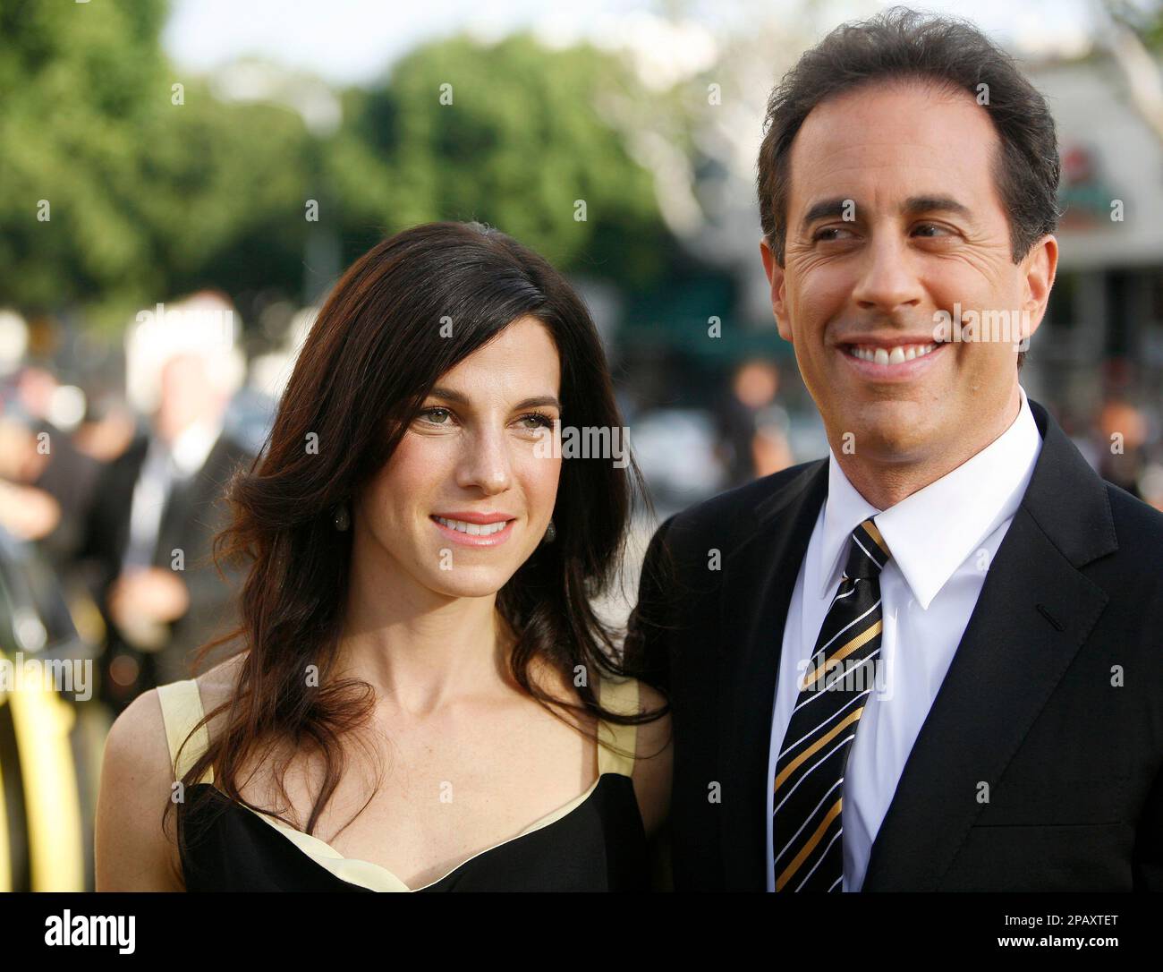 Cast member Jerry Seinfeld, right, and his wife Jessica Seinfeld ...