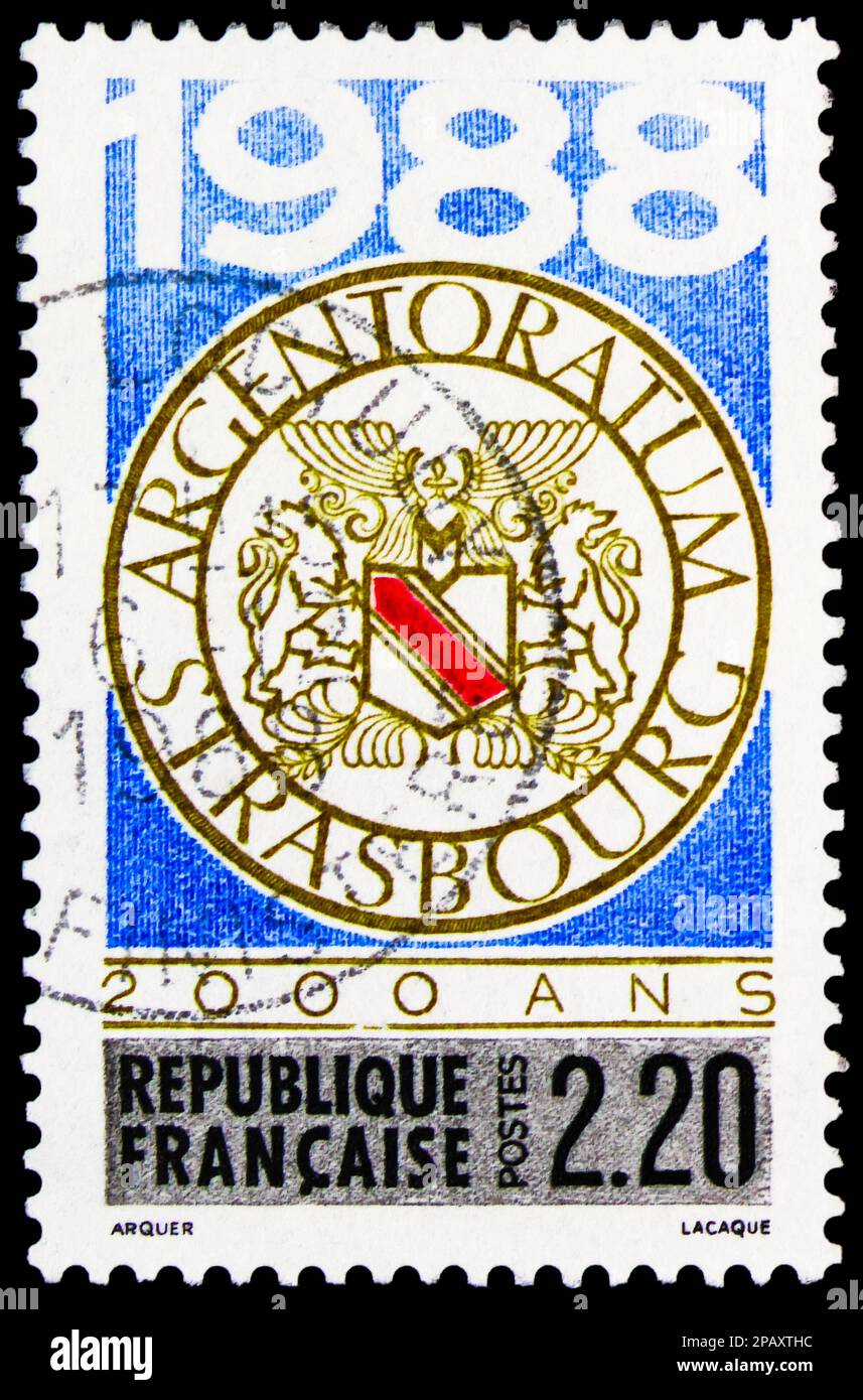 MOSCOW, RUSSIA - FEBRUARY 15, 2023: Postage stamp printed in France ...