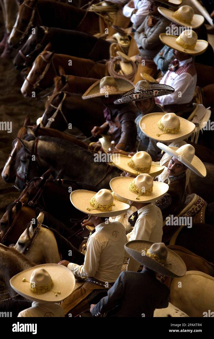 Mexican charros are seen during the National Charro Championship in ...
