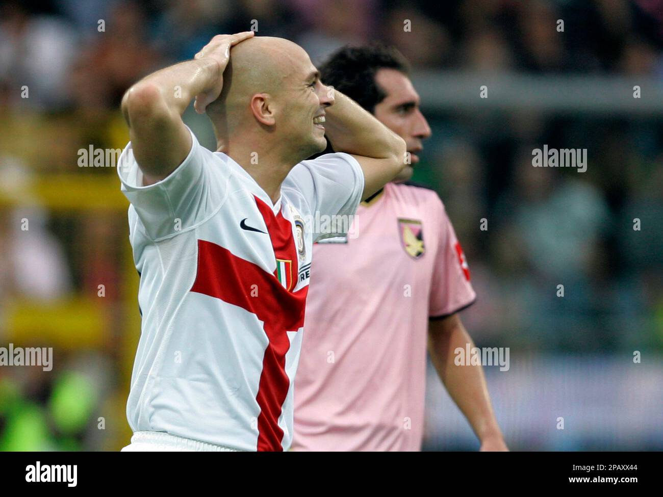 Inter Milan Argentine midfielder Esteban Cambiasso reacts during the ...