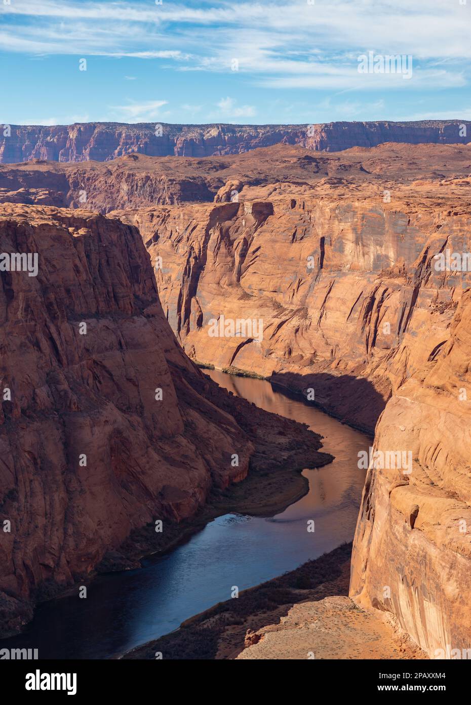 A picture of the Colorado River and the Grand Canyon landscape around ...
