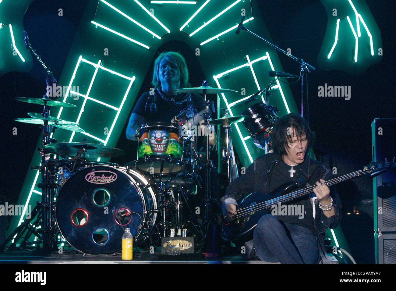 Drummer Rikki Rockett, left and Bobby Dall of the rock group Poison ...