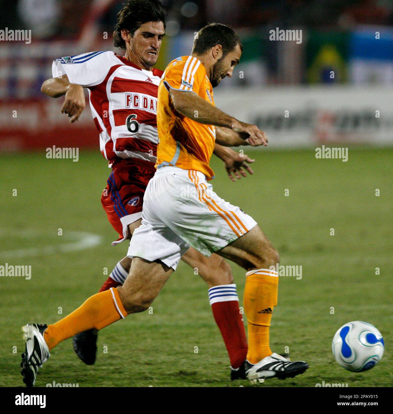 FC Dallas midfielder Pablo Ricchetti (6) competes against Houston ...