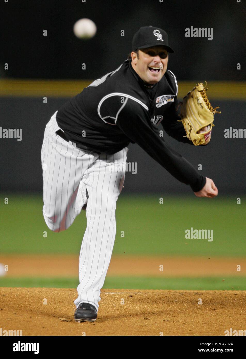 Colorado Rockies' Josh Fogg pitches against the Boston Red Sox in the ...