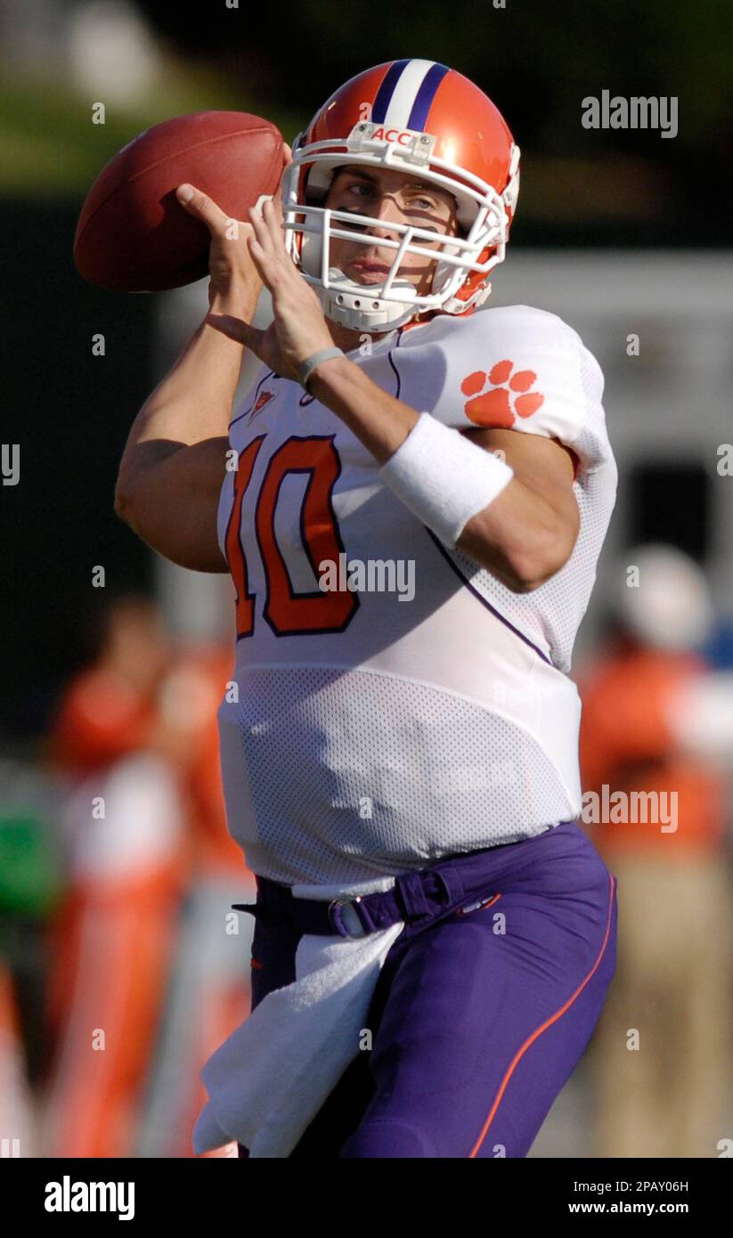 Clemson quarterback Cullen Harper drops back to pass against Maryland ...