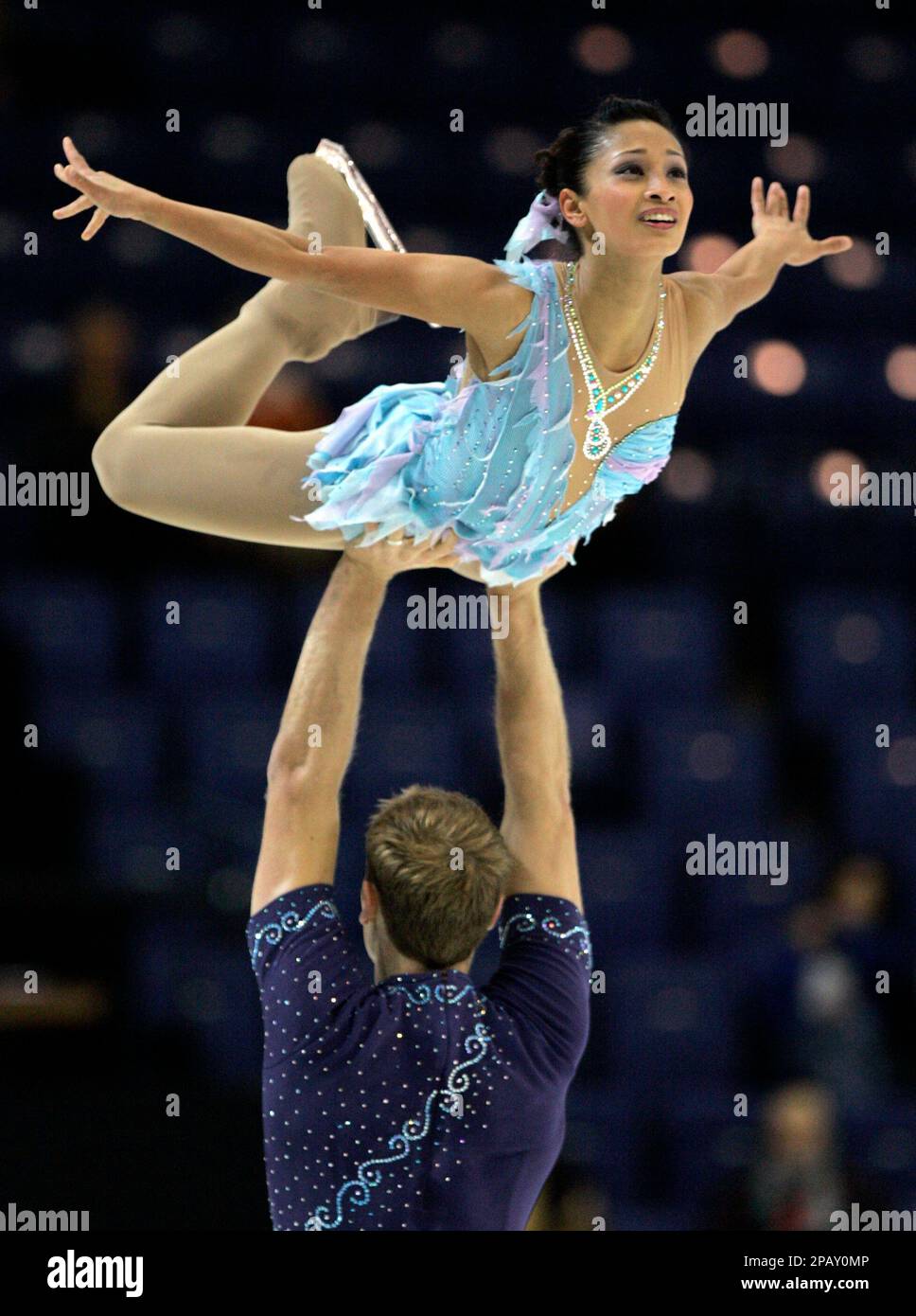 Amanda Evora and Mark Ladwig, of the United States, perform during the ...