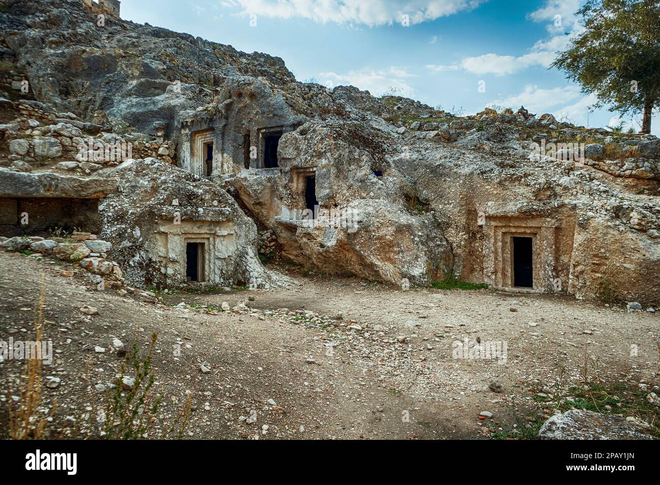 Tlos ruins and tombs, an ancient Lycian city near the town of ...