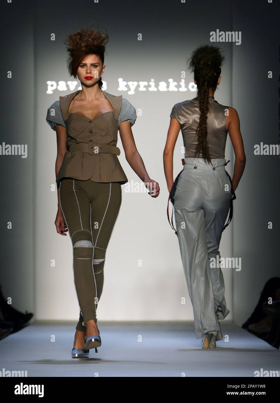 Models present outfits by fashion designer Pavlos Kyriakides during the ...