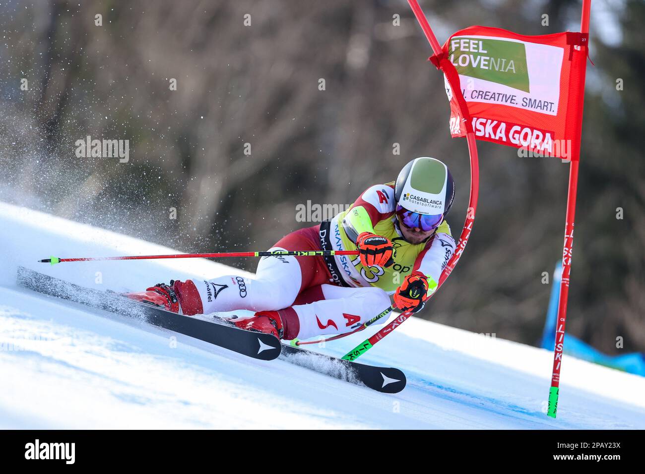Kranjska Gora, Kranjska Gora, Slovenia, March 12, 2023, FELLER Manuel ...
