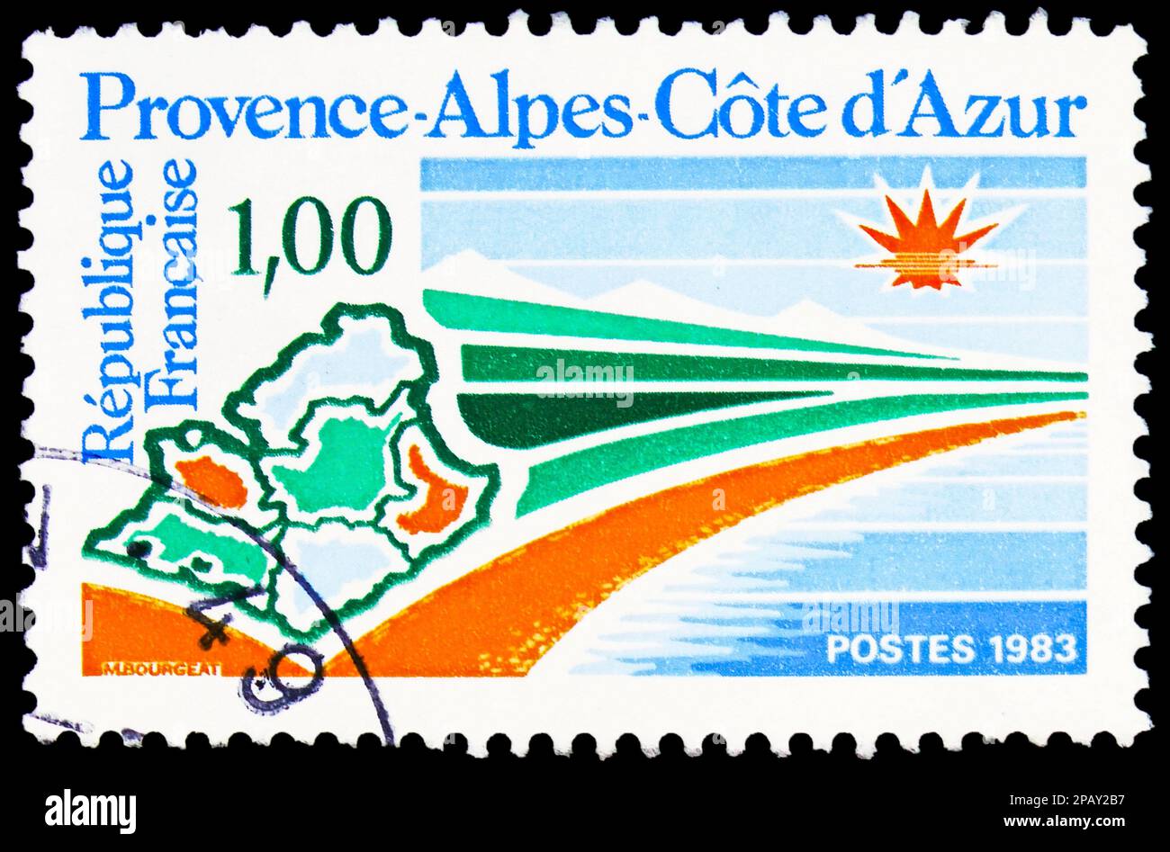 MOSCOW, RUSSIA - FEBRUARY 15, 2023: Postage stamp printed in France ...