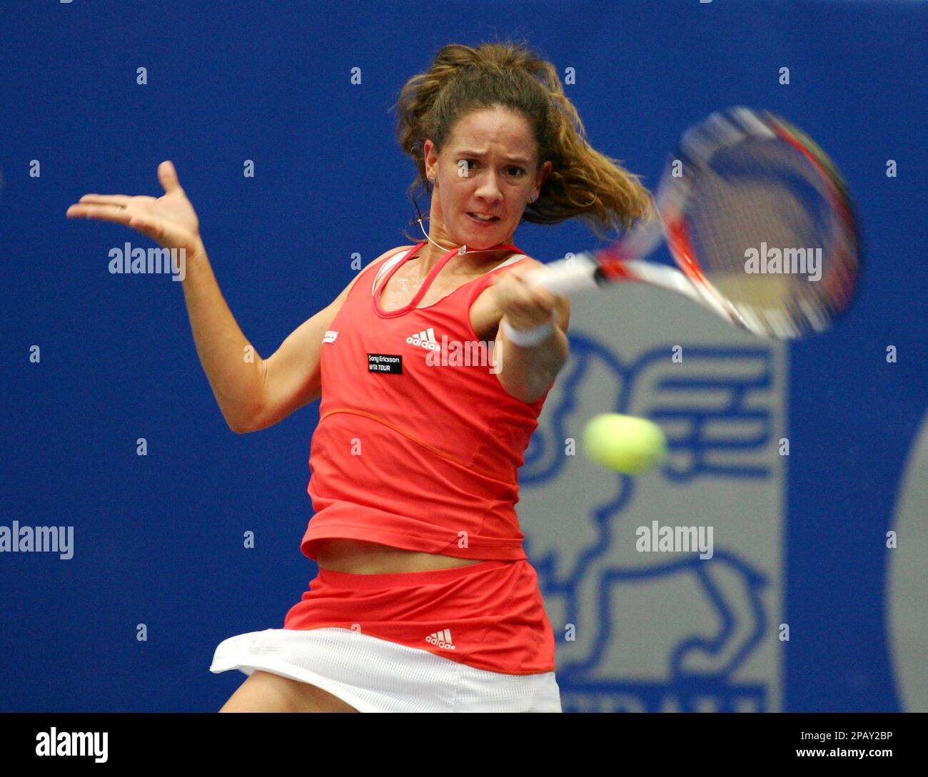 Patty Schnyder from Switzerland returns the ball to Marion Bartoli from ...