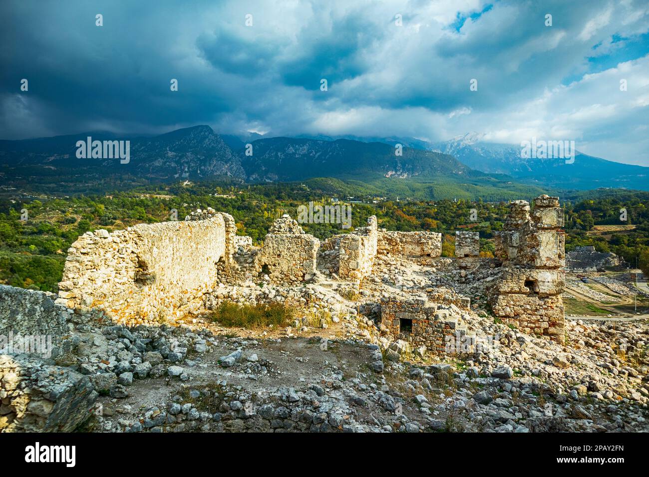 Tlos ruins and tombs, an ancient Lycian city near the town of ...