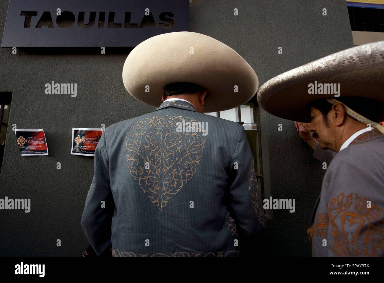 Mexican Charros buy tickets for the National Charro Championship in ...