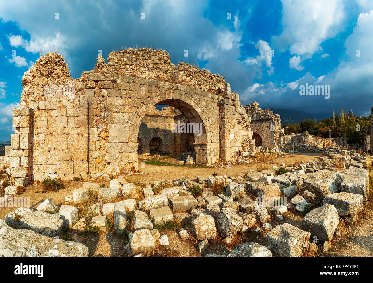 Tlos ruins and tombs, an ancient Lycian city near the town of ...