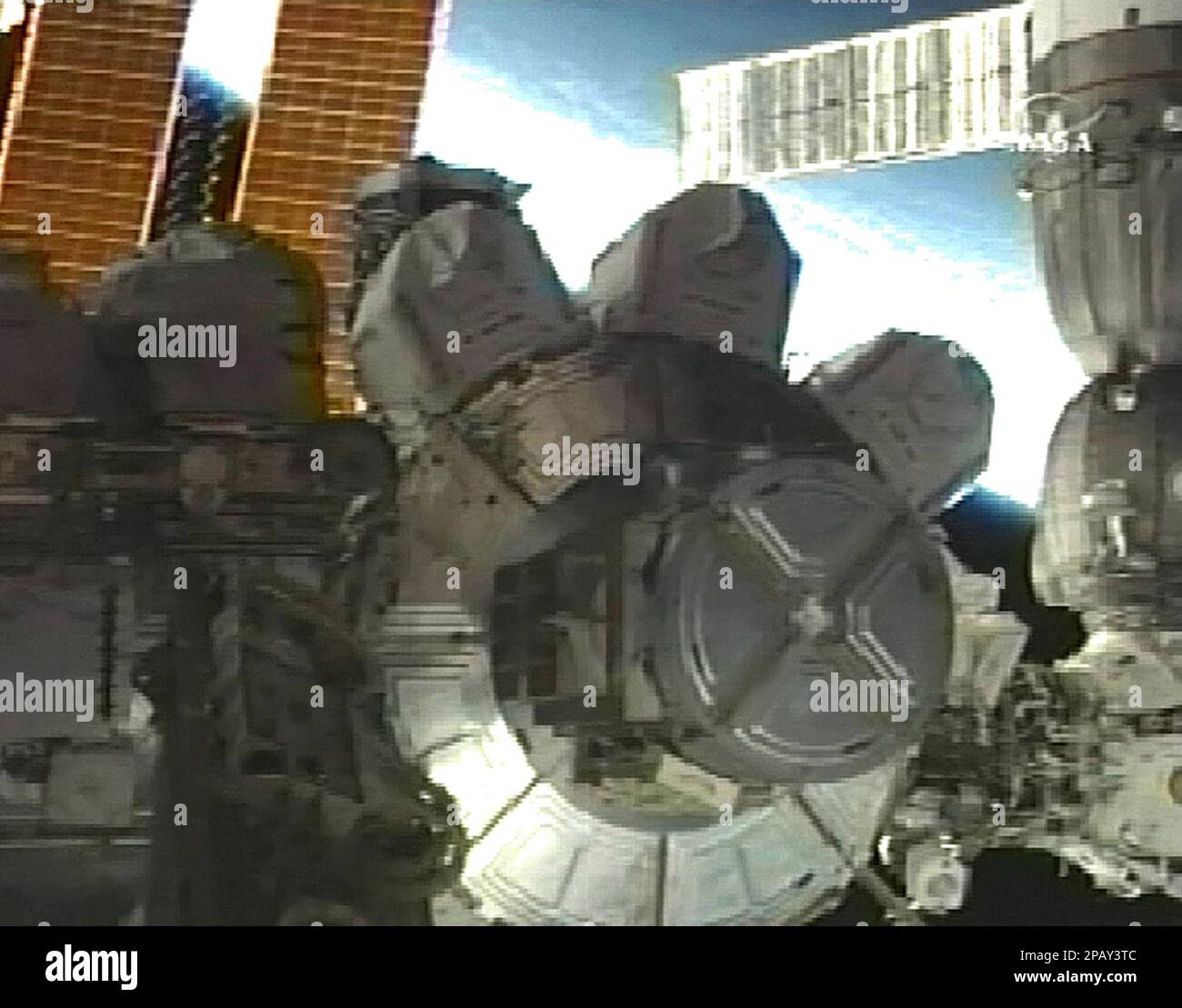 In this image from NASA television, the new live-in compartment called ...