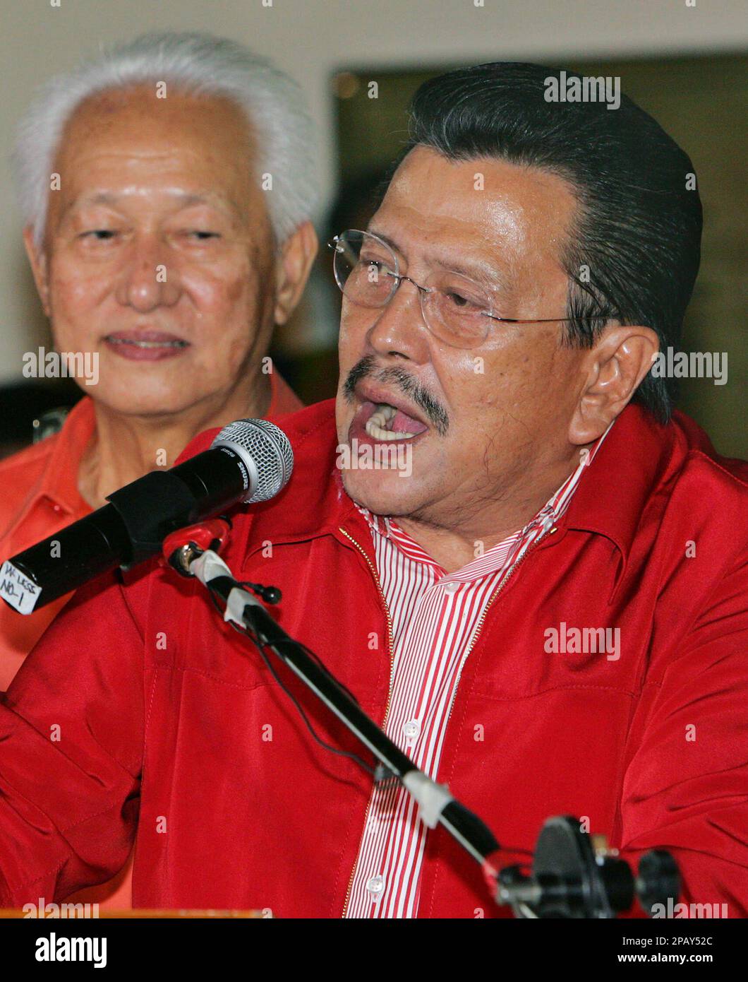 Former Philippine President Joseph Estrada delivers a speech after his ...