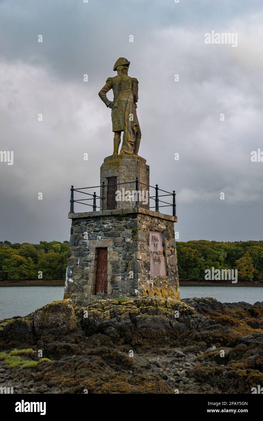 Lord Nelson's Statue near Plas Llanfair overlooking the Menai Strait ...