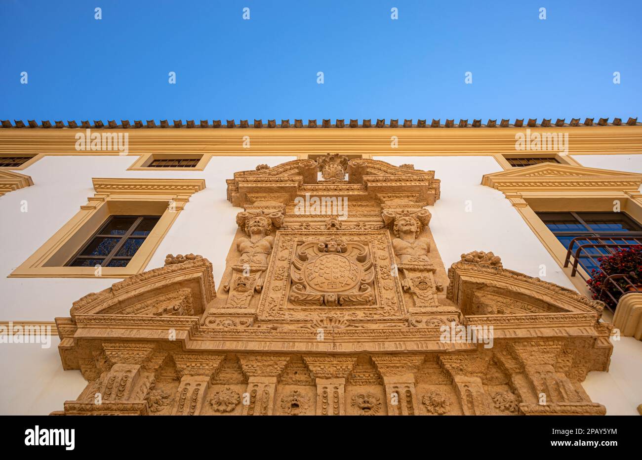 Monumental facade of the old Casa de los Salazar-Rosso palace from ...