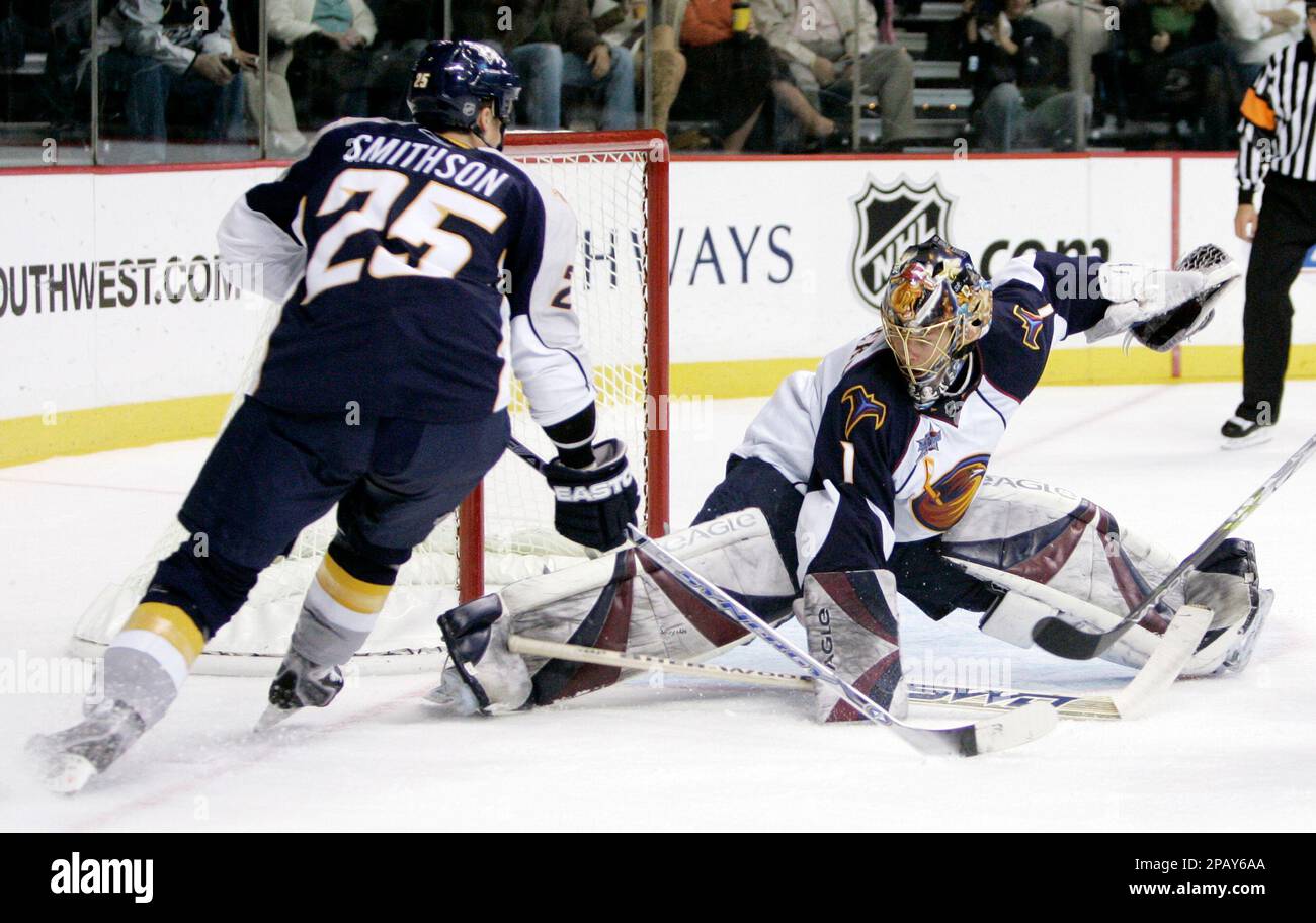 Nashville Predators center Jerred Smithson (25) scores a goal against ...
