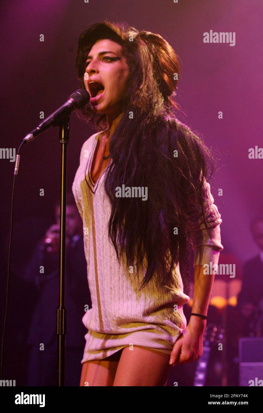 British soul singer Amy Winehouse performs during her concert at the ...