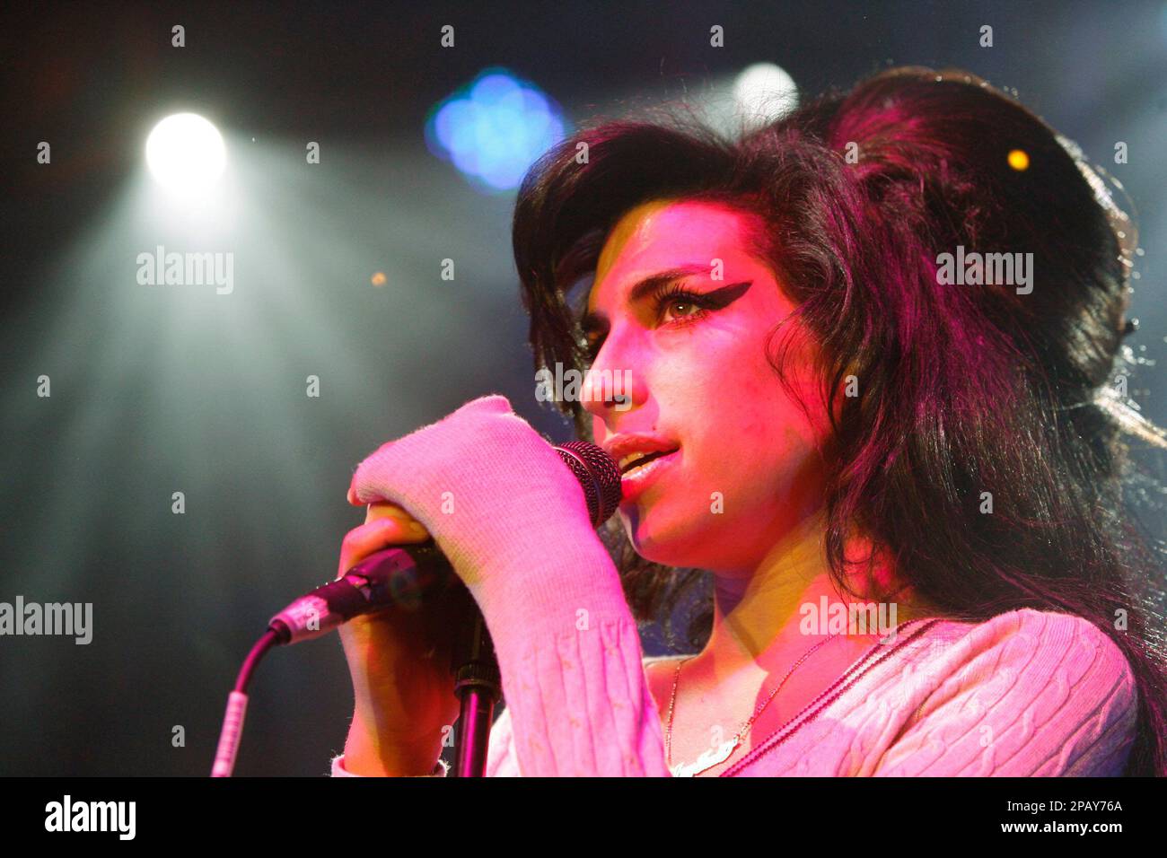 British soul singer Amy Winehouse performs during her concert at the ...