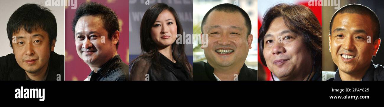 ** FILE ** Chinese directors, from left, Jia Zhangke, Zhang Yuan, Li Yu ...