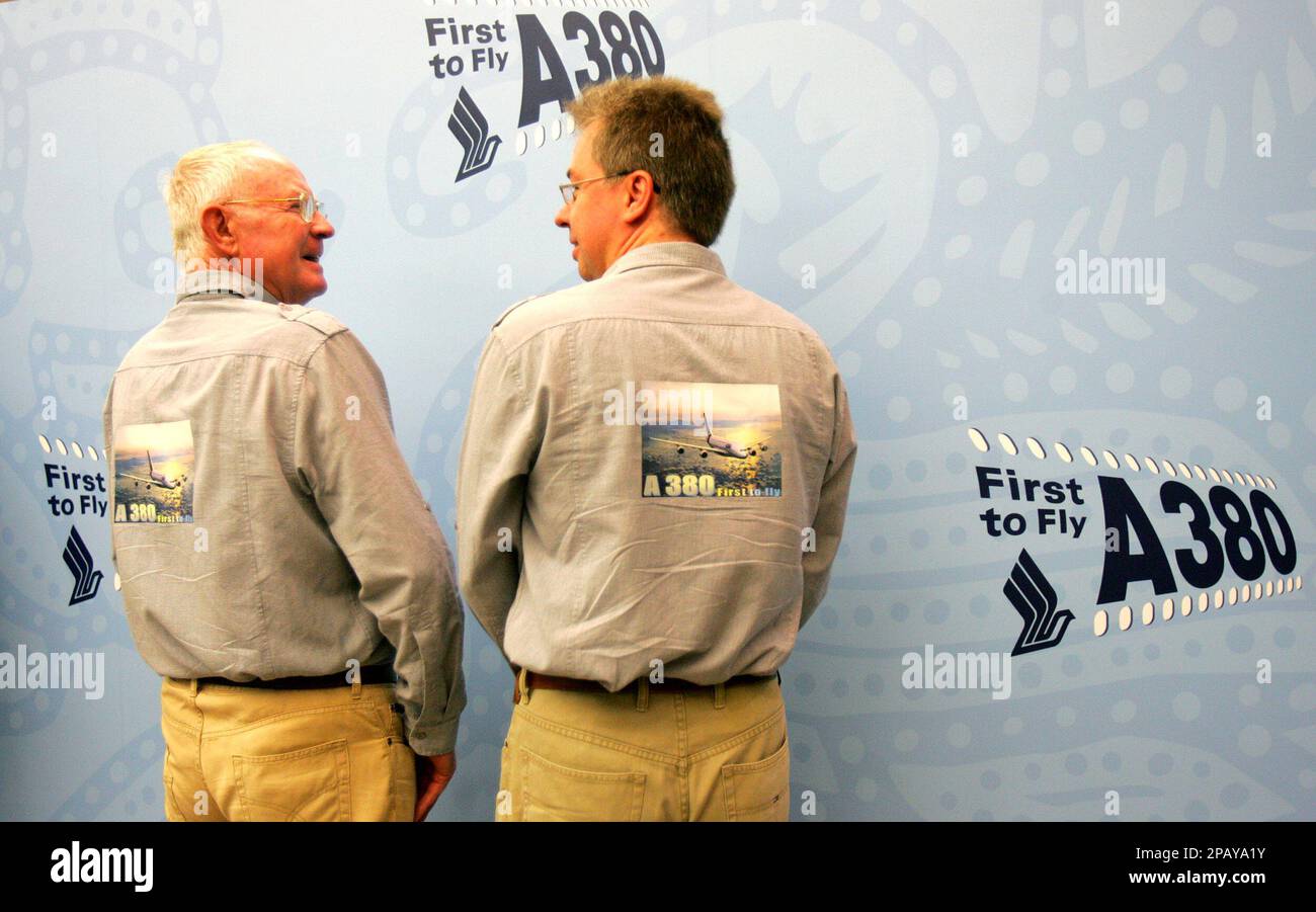 German passengers Kruger Eberhardmr, left, and his son Kruger Tilomr ...