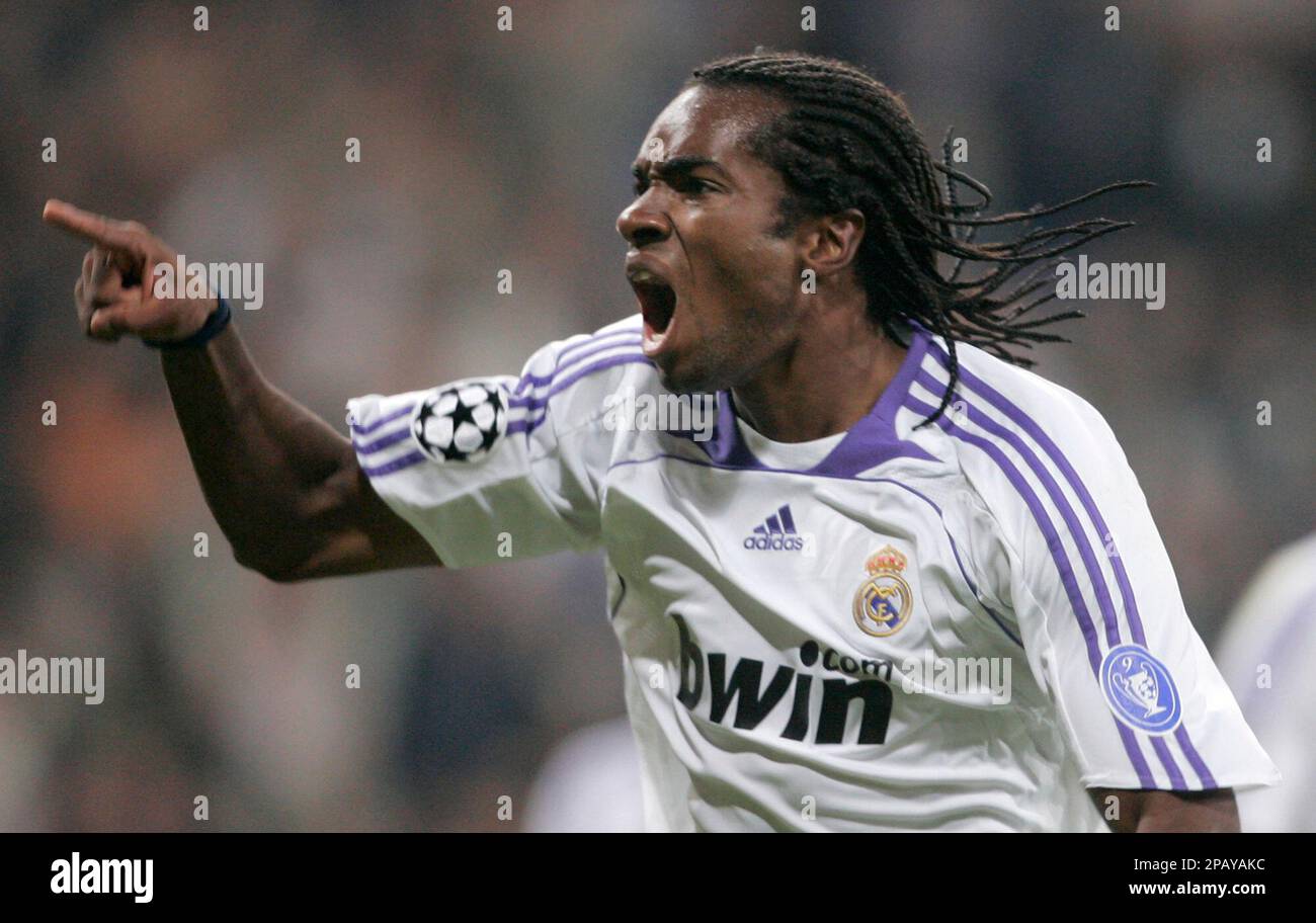 Real Madrid player Javier Angel Balboa celebrates after scoring against ...