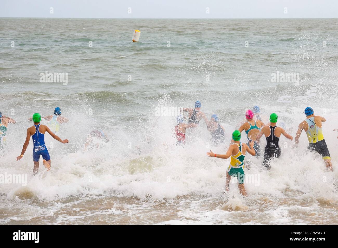 Running start of the swimming competition at the National Schools ...