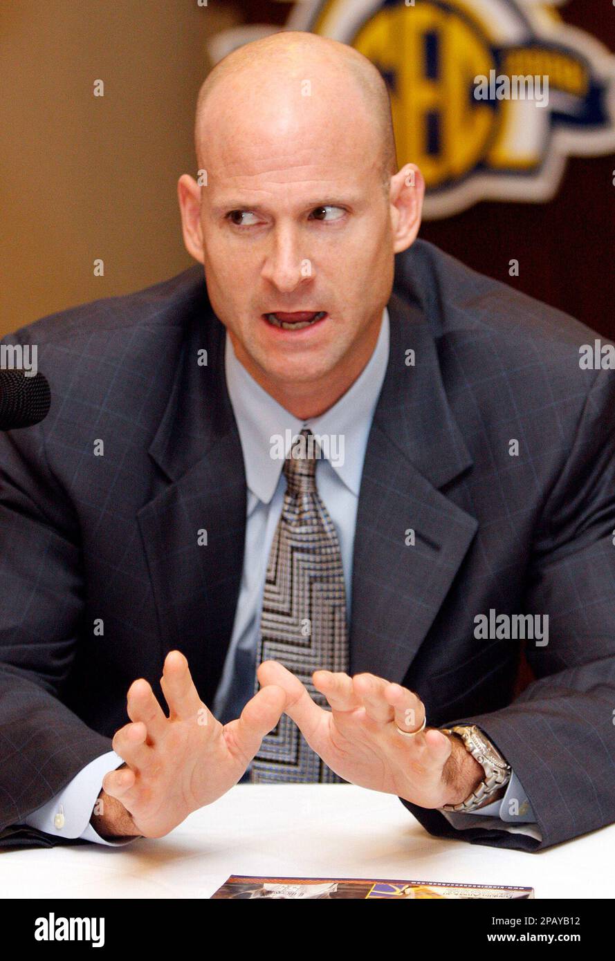 University of Mississippi basketball coach Andy Kennedy speaks to media ...
