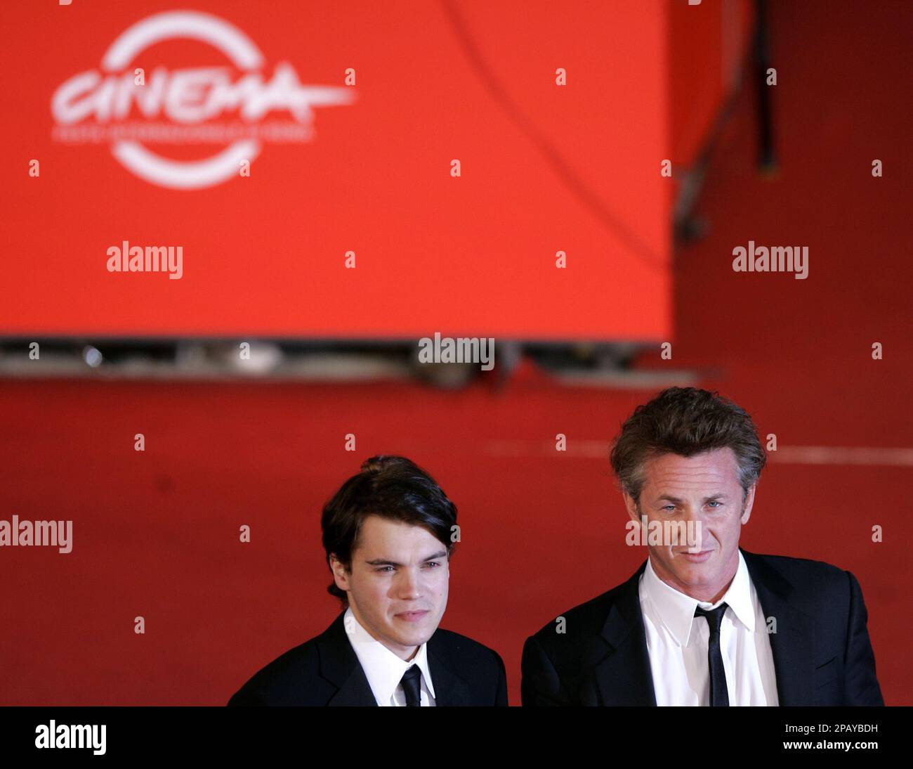 Director and actor Sean Penn, right, and actor Emile Hirsch pose for ...
