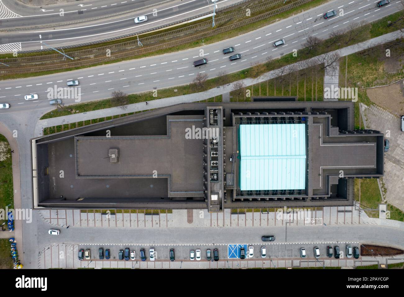 buildings connected by a web of Alvernia Studios film studio near ...