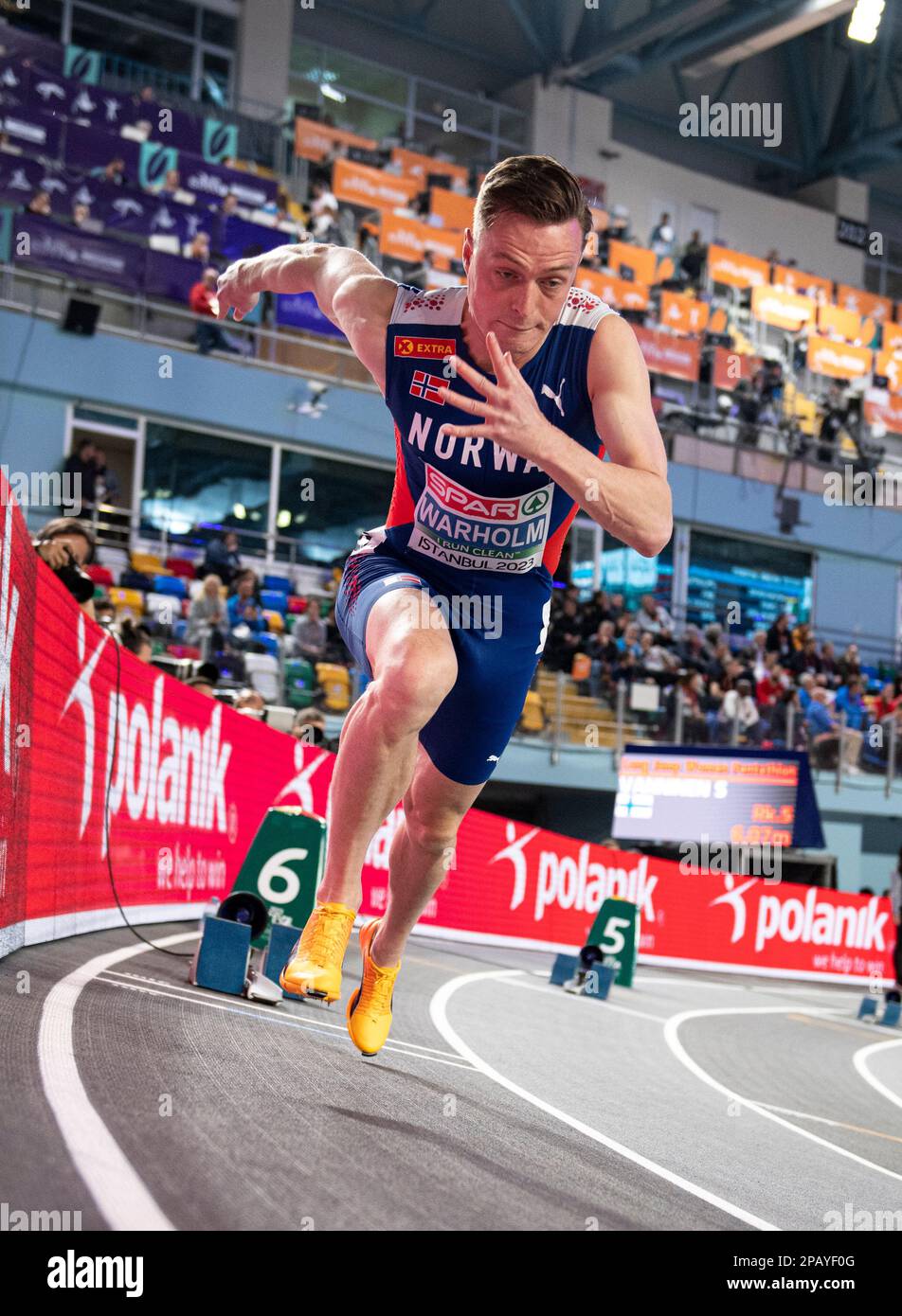 Karsten Warholm of Norway competing in the men’s 400m semi-final at the ...